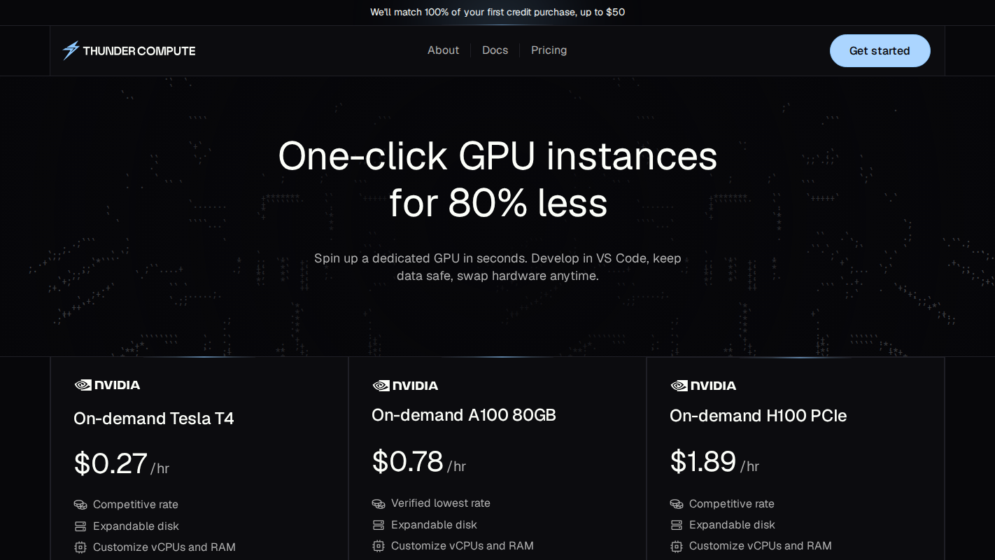 Thunder Compute | Review, Pricing & Alternatives